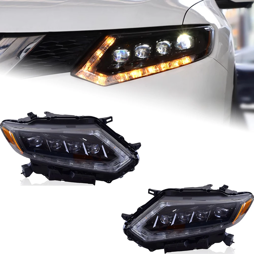 AKD-Car-Styling-Head-Lamp-for-Nissan-X-trail-Headlights-2014-Rouge-LED ...