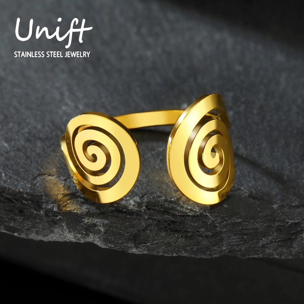 Unift-Double-Spiral-Rings-for-Women-Men-Stainless-Steel-Open-Ring ...