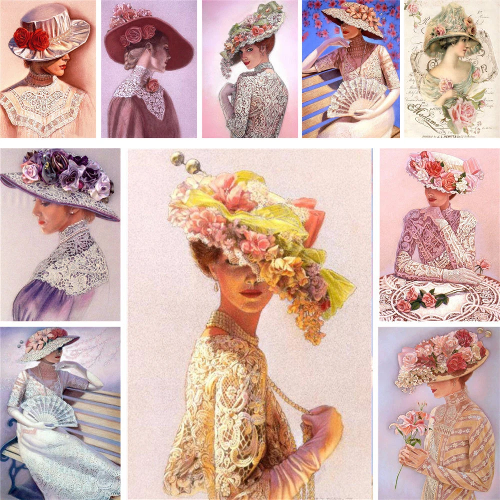 Embroidery Cross Stitch Printed Fabric | Embroidery Cross Stitch Lady ...