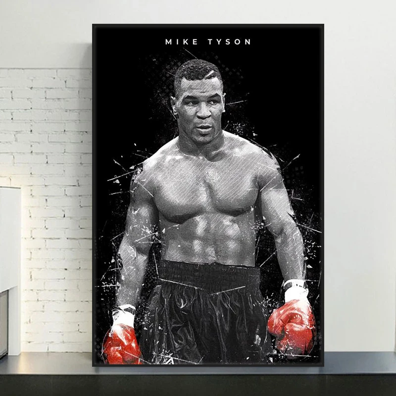 Mike Tyson Black And White Poster