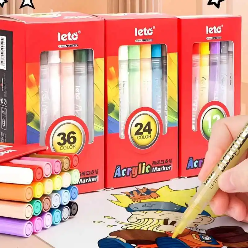 Leto Acrylic Marker Permanent Art Paint Marker Pen for Rock Painting ...