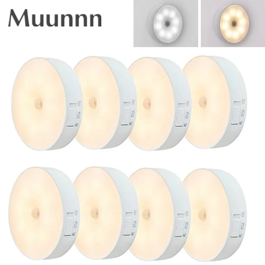 LED-Human-Body-Induction-Night-Light-8LEDs-USB-Charging-Smart-Sensor ...