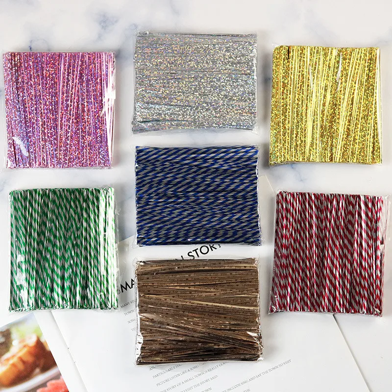 500Pcs-10cm-Laser-Wire-Metallic-Twist-Ties-DIY-Lollipop-Food-Dessert ...