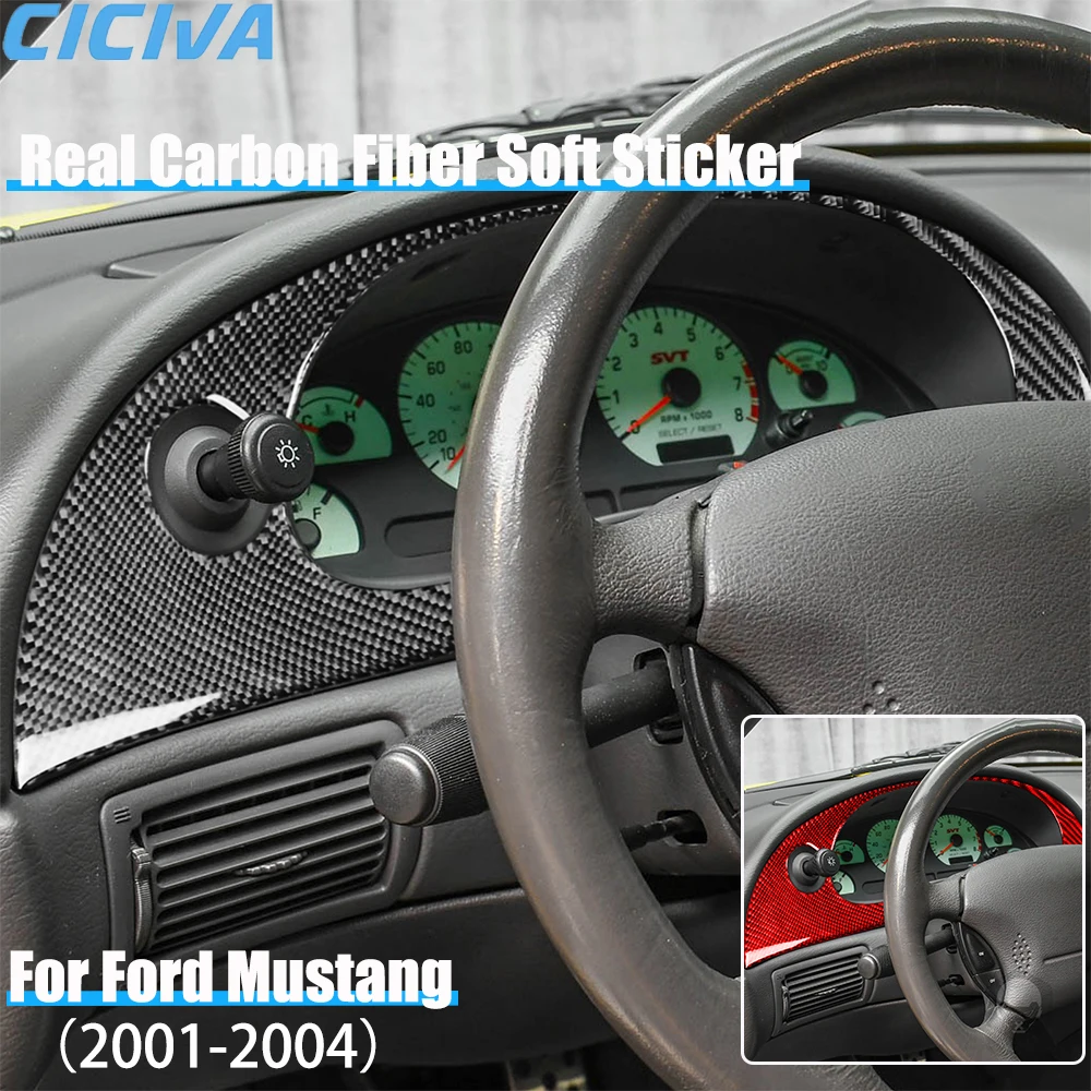 Real Carbon Fiber Car Accessories Speedometer Panel Decorative Cover ...