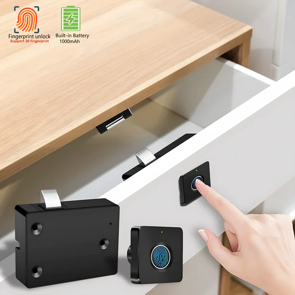 Smart Home Biometric Fingerprint Lock Hidden Drawer Electronic Lock ...