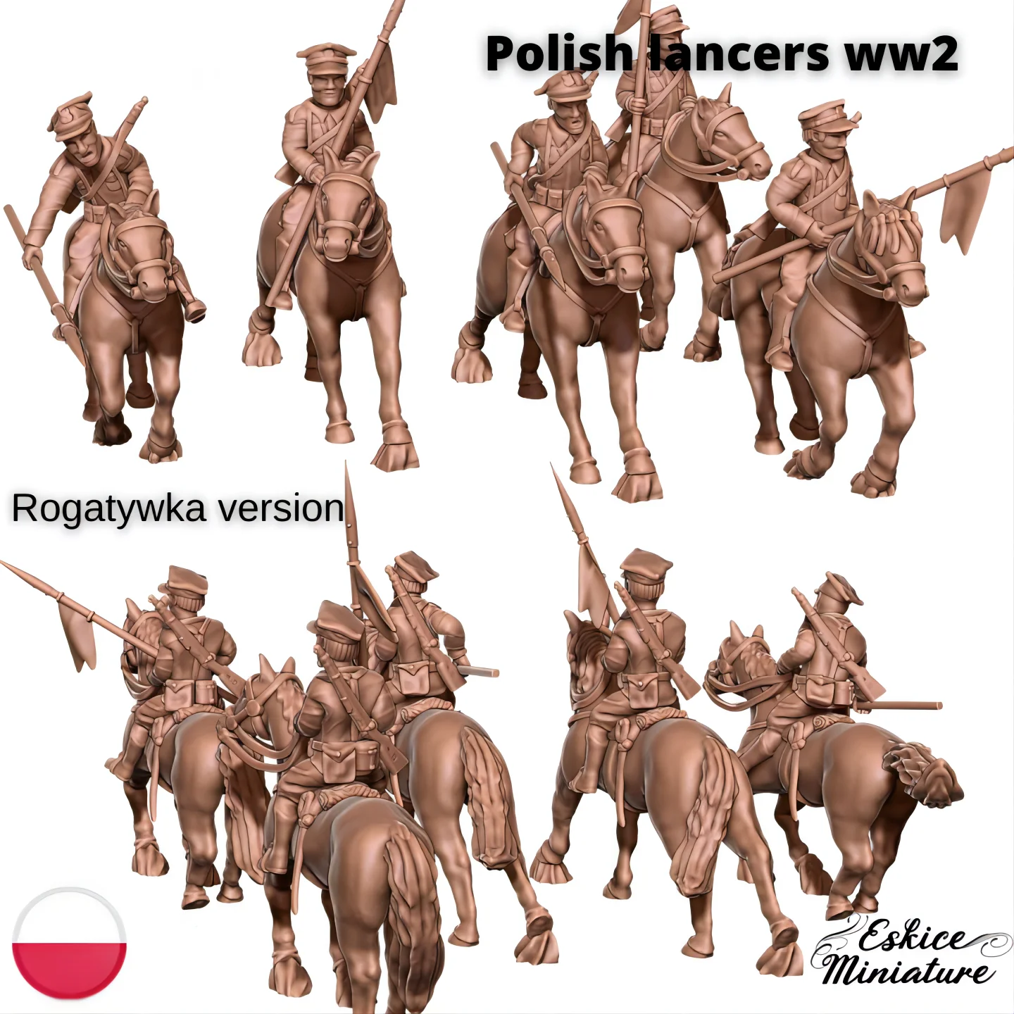 1/56 1/72 WWII Polish Lancers Rogatywka Version Unpainted Resin Model ...