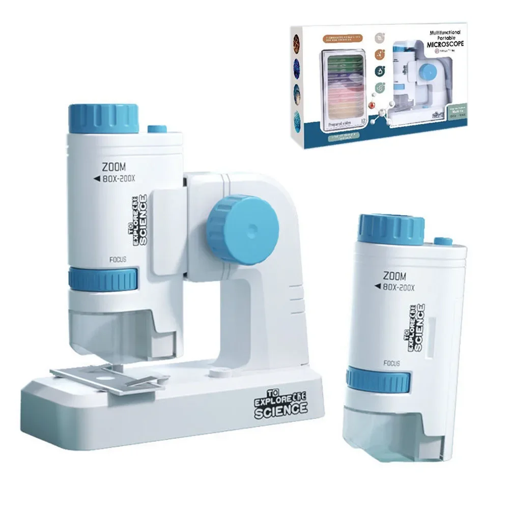 Kids-Microscope-80x-200-x-Portable-Microscope-Set-Pocket-Science ...
