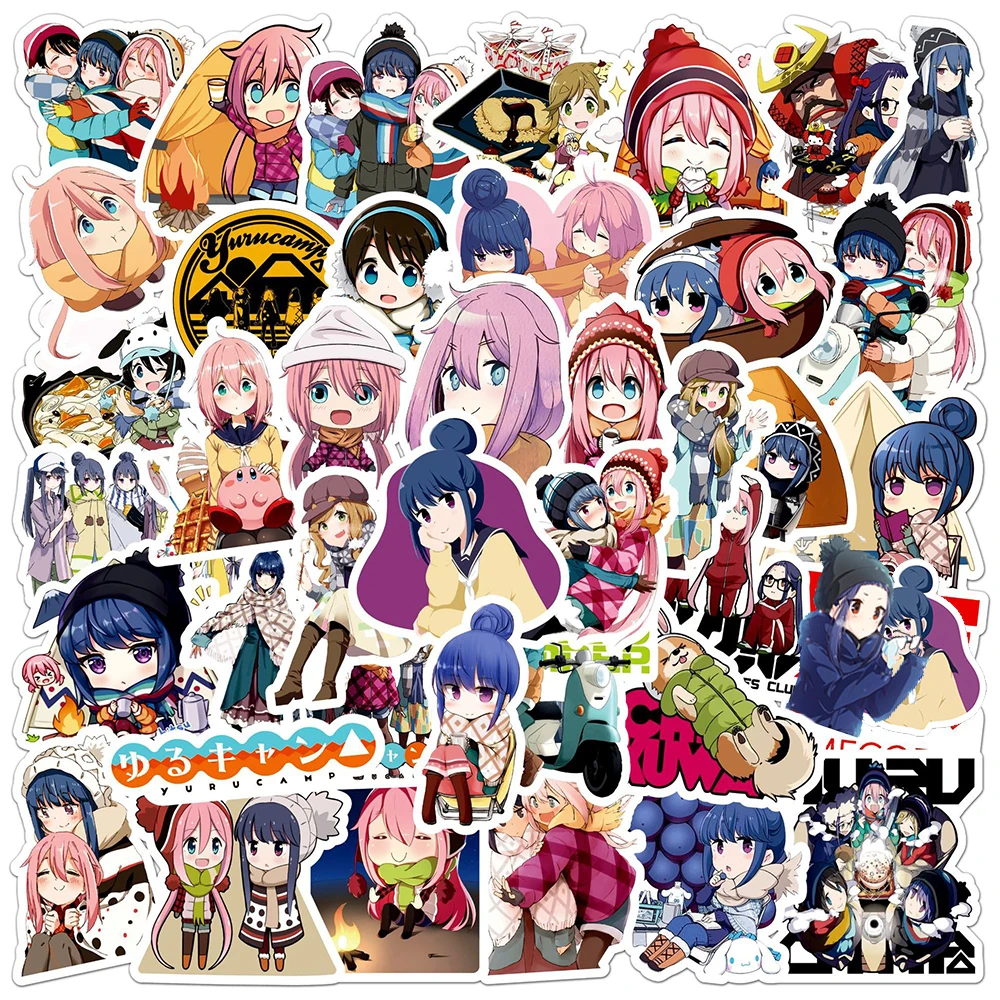 10-30-50pcs-Kawaii-Girls-Laid-Back-Camp-Stickers-Yuru-Camp-Anime ...
