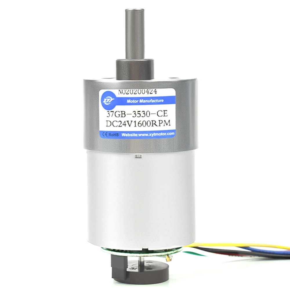 JGB37-3530 DC Gear Motor With 16PPR Magnetic Hall Encoder 37MM Diameter ...