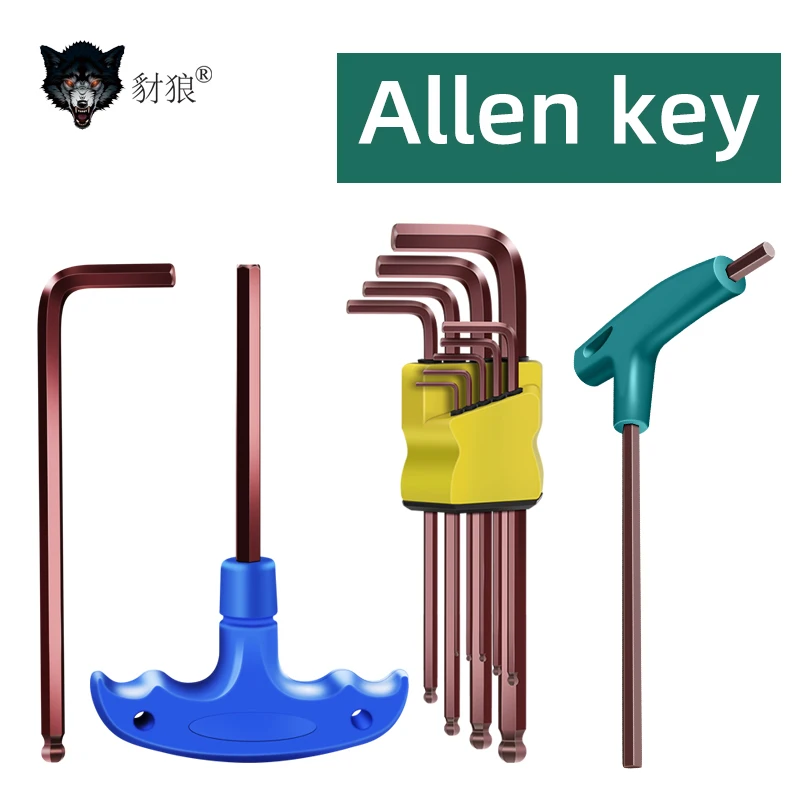 Ball/Flat head Hex keys allen wrench Hand tool 2/2.5/3/4/5/6/8/10mm L ...