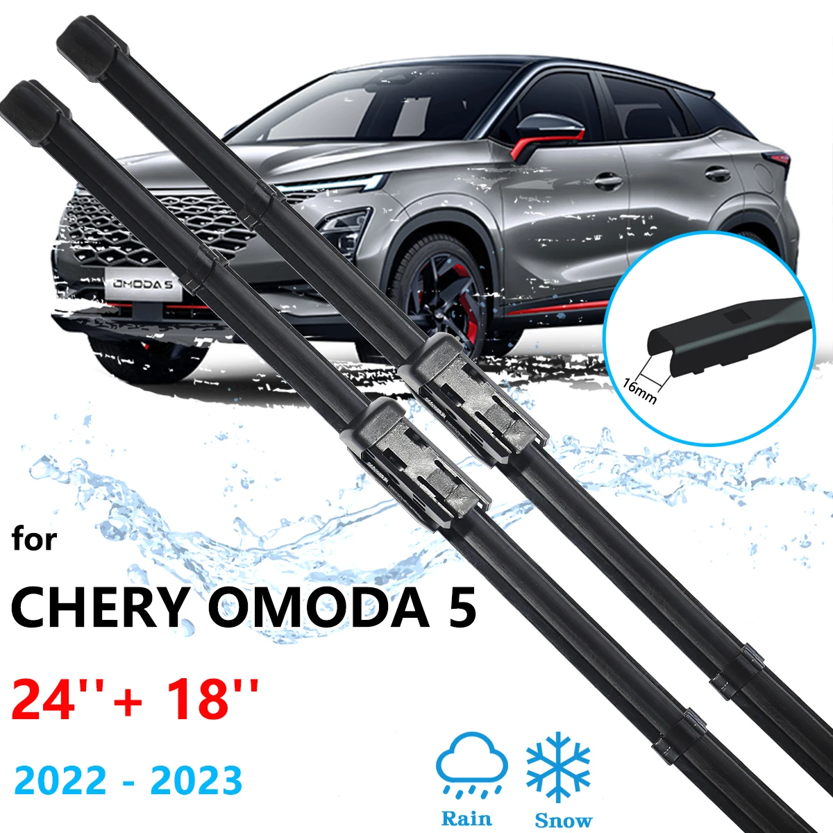 2x-For-Chirey-Chery-Omoda-5-FX-2022-2023-Wiper-Blades-Rubber-Front ...
