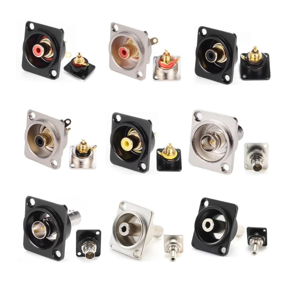 screw-mount-d-type-chassis-panel-wall-mount-Zinc-alloy-RCA-socket-BNC-3 ...