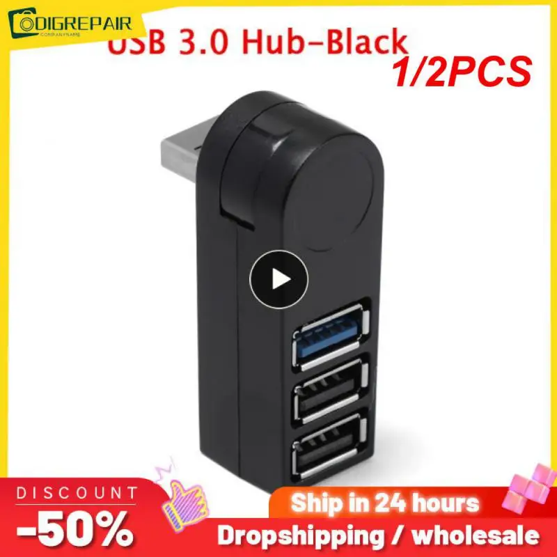 1-2PCS-Universal-Mini-Rotatable-3-Port-USB-3-0-Hub-High-Speed-Data ...