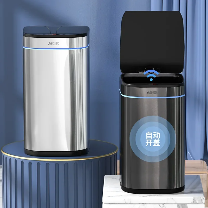 Smart-Trash-Bin-Intelligent-Sensor-Waste-Bin-Home-Living-Room-Stainless ...