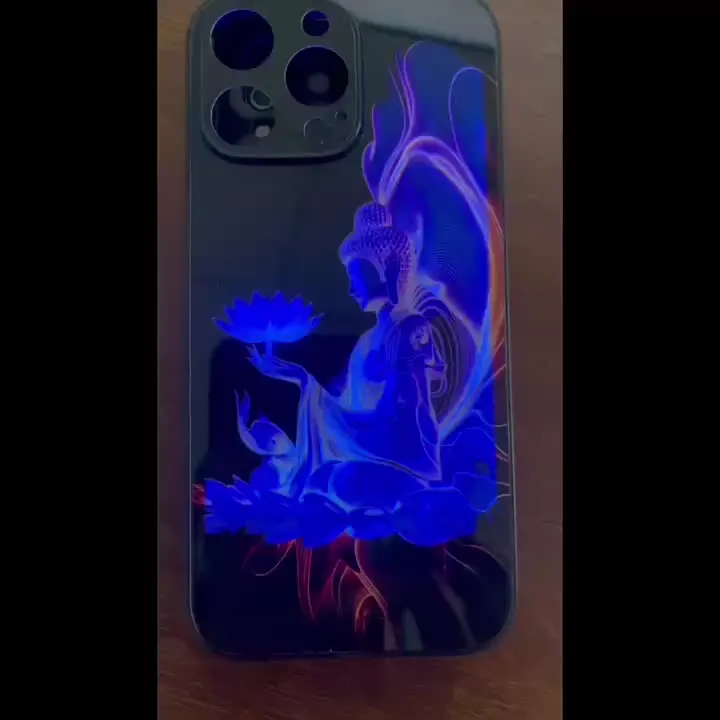 Цветной светящийся чехол для телефона Lotus Buddha для Samsung S26 S25 ...