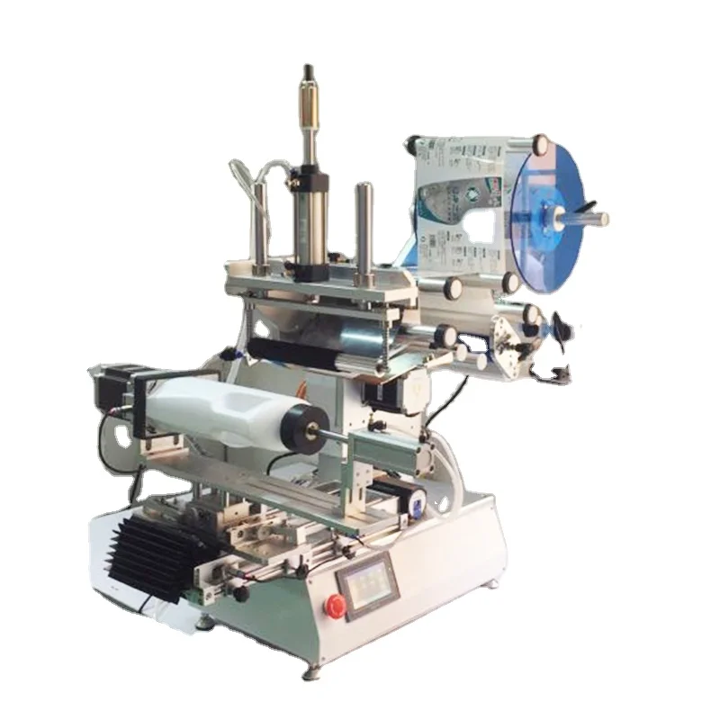 SEMI-Automatic-Double-Side-Labeling-Machine-Labeling-Machine-Round-Bottles-Sticker-Labeling ...