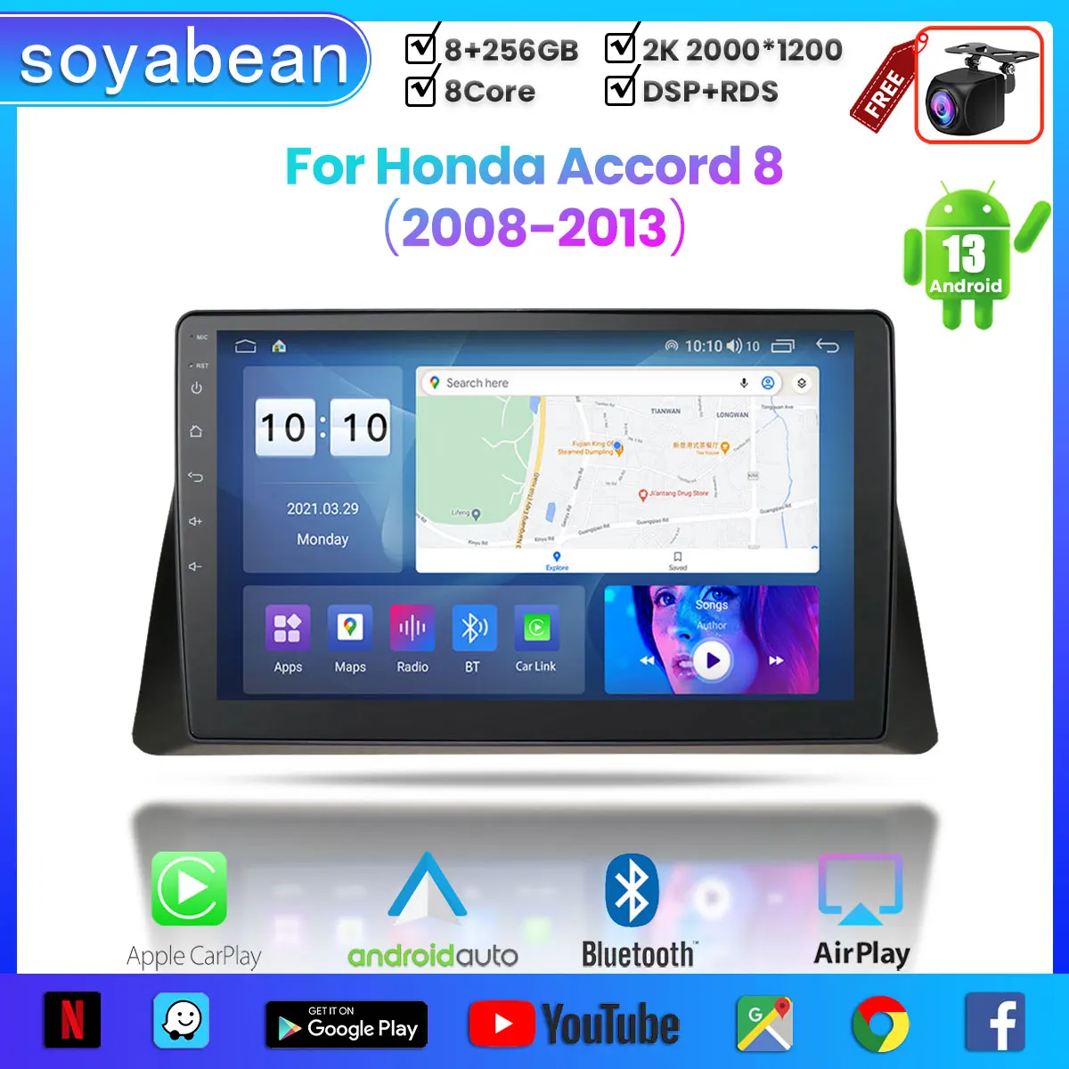 Android-13-Car-Radio-for-Honda-Accord-8-2008-2013-2K-Multimedia-Player ...