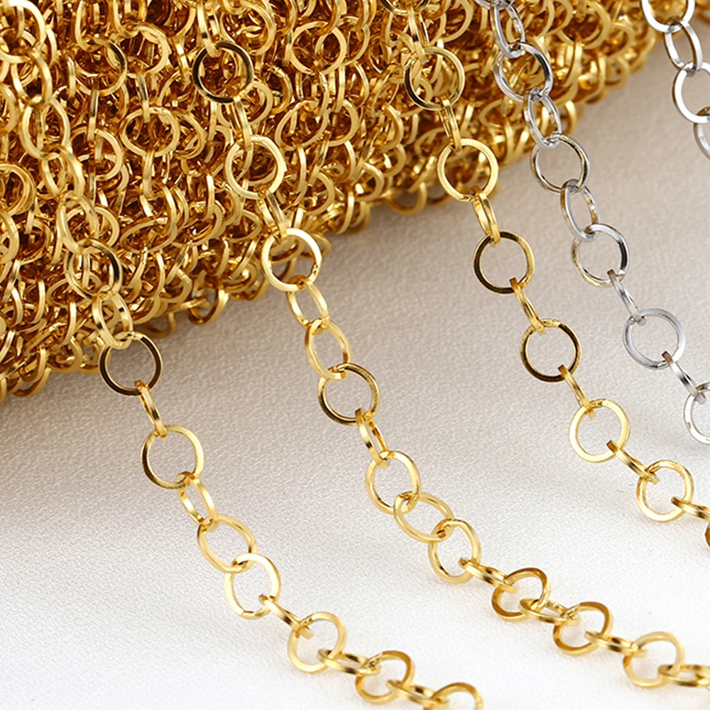 2Meters Stainless Steel Round Circle Chain O Shape Chains for Necklace ...