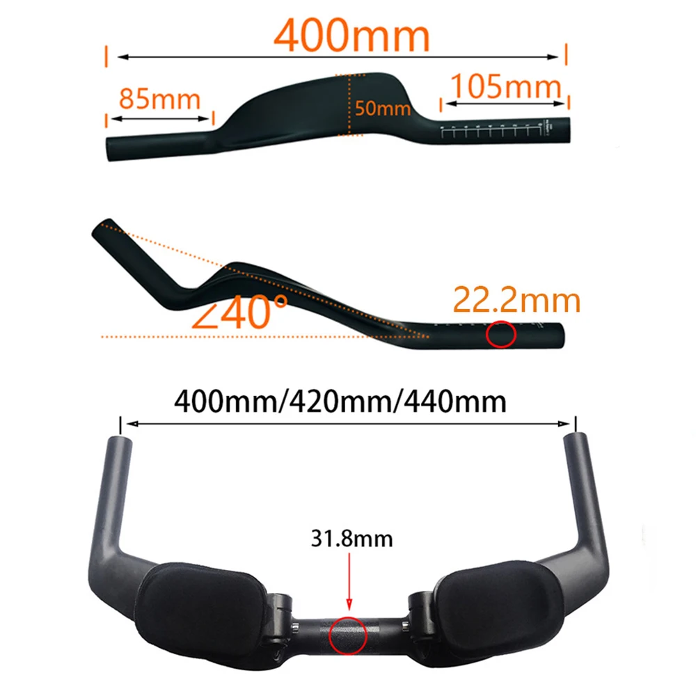 BALUGOE-Carbon-Fiber-Road-Bicycle-Rest-TT-Handlebar-Clip-on-Aero-Bars ...