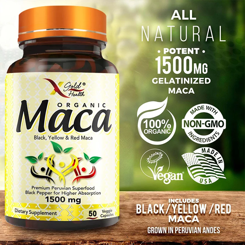 Peruvian Vegan Maca Capsules - Vegetarian Capsules, Supports Endurance ...