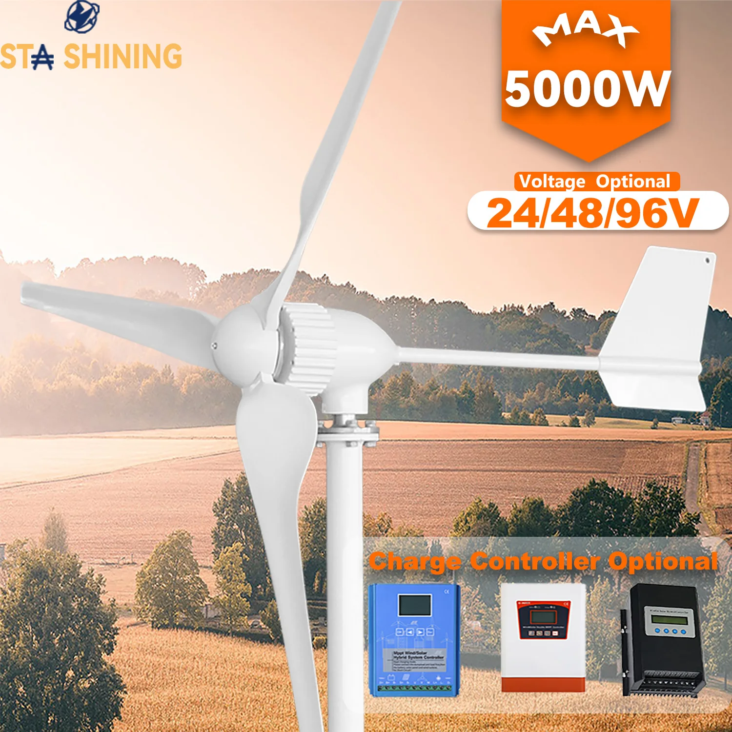 Higher-Output-Horizontal-Wind-Turbine-Generator-5000W-Max-Windmill-W-MPPT-Hybrid-Charge-Solar ...