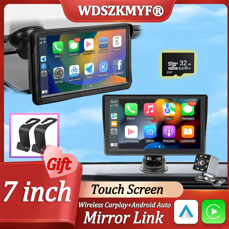 Universal-7inch-Car-Radio-Wireless-Carplay-Android-Auto-Touch-Screen ...