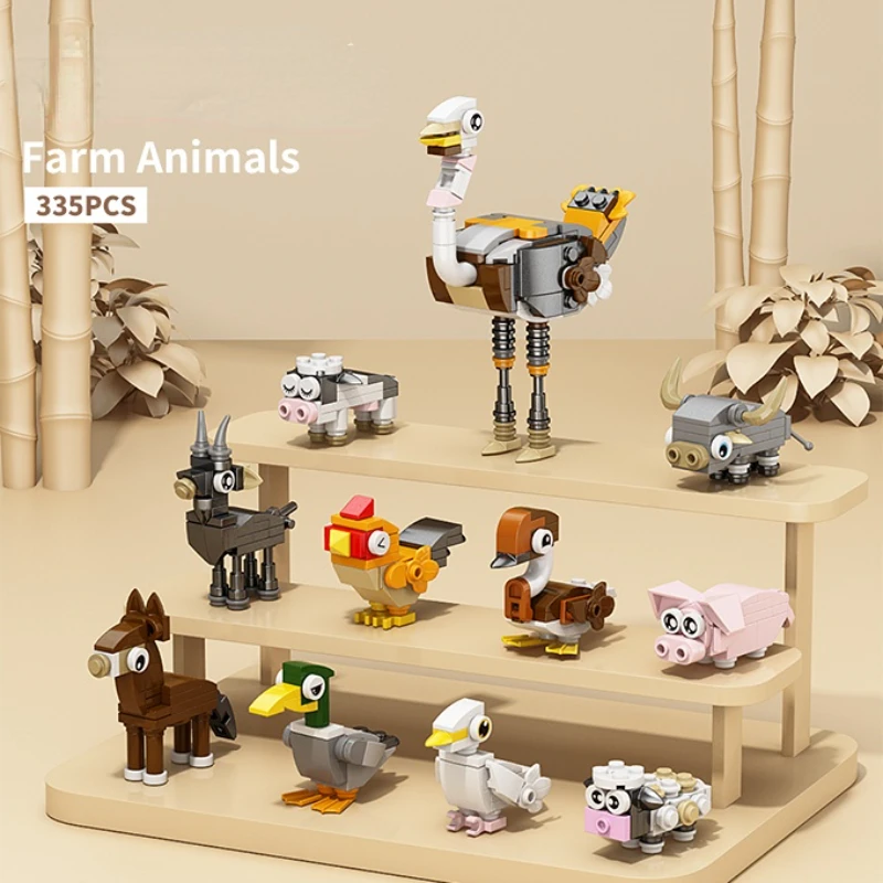 Creative-Mini-Animal-Bird-Building-Block-Zoo-10-In-1-Ostrich-Toy-Brick ...