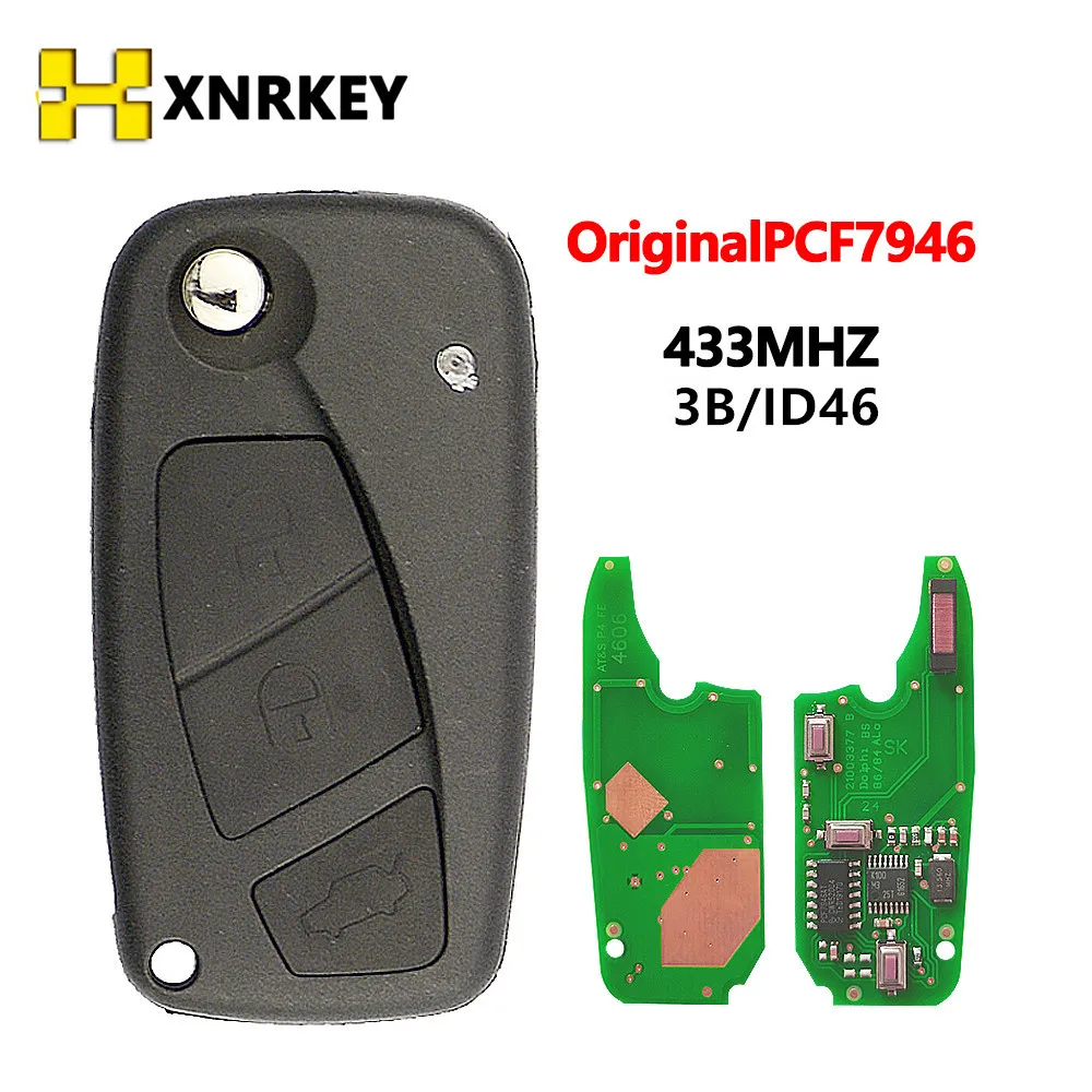 XNRKEY 3 Buttons Flip Remote Key for FIAt 500 Punto Ducato Stilo Panda ...