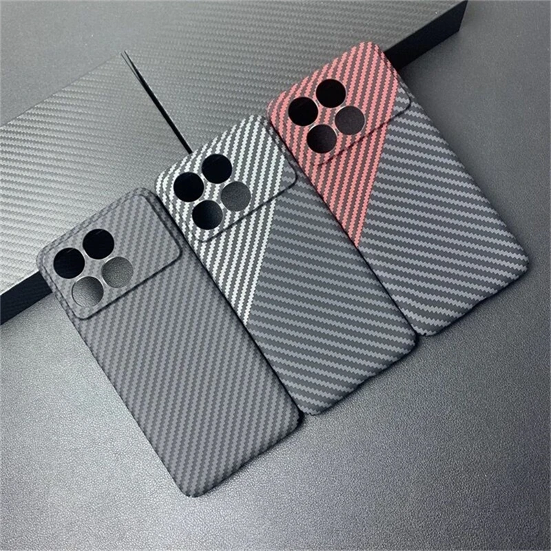 Cover For Poco F6 Pro Case PC Carbon Fiber Texture Pattern Matte Hard ...