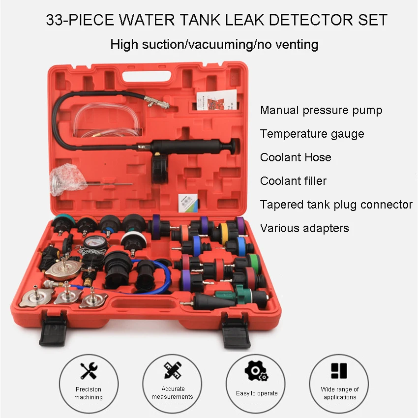 33pcs/35pcs Universal Radiator Pressure Tester Vaccum Type Cooling ...