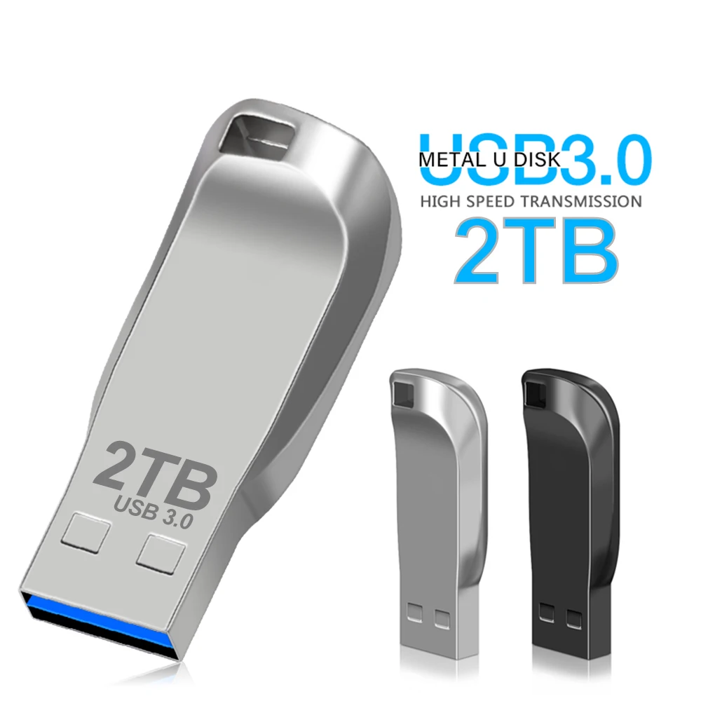 High Speed USB 3.0 2TB Metal Pen Drive 1TB Black Cle Usb Flash Drives 512GB Pendrive Portable ...