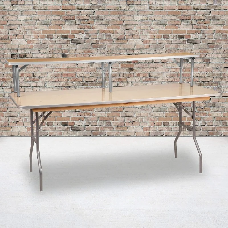 72-x-12-Birchwood-Bar-Top-Riser-with-Silver-Legs-mesa-bar-table-haute.jpg