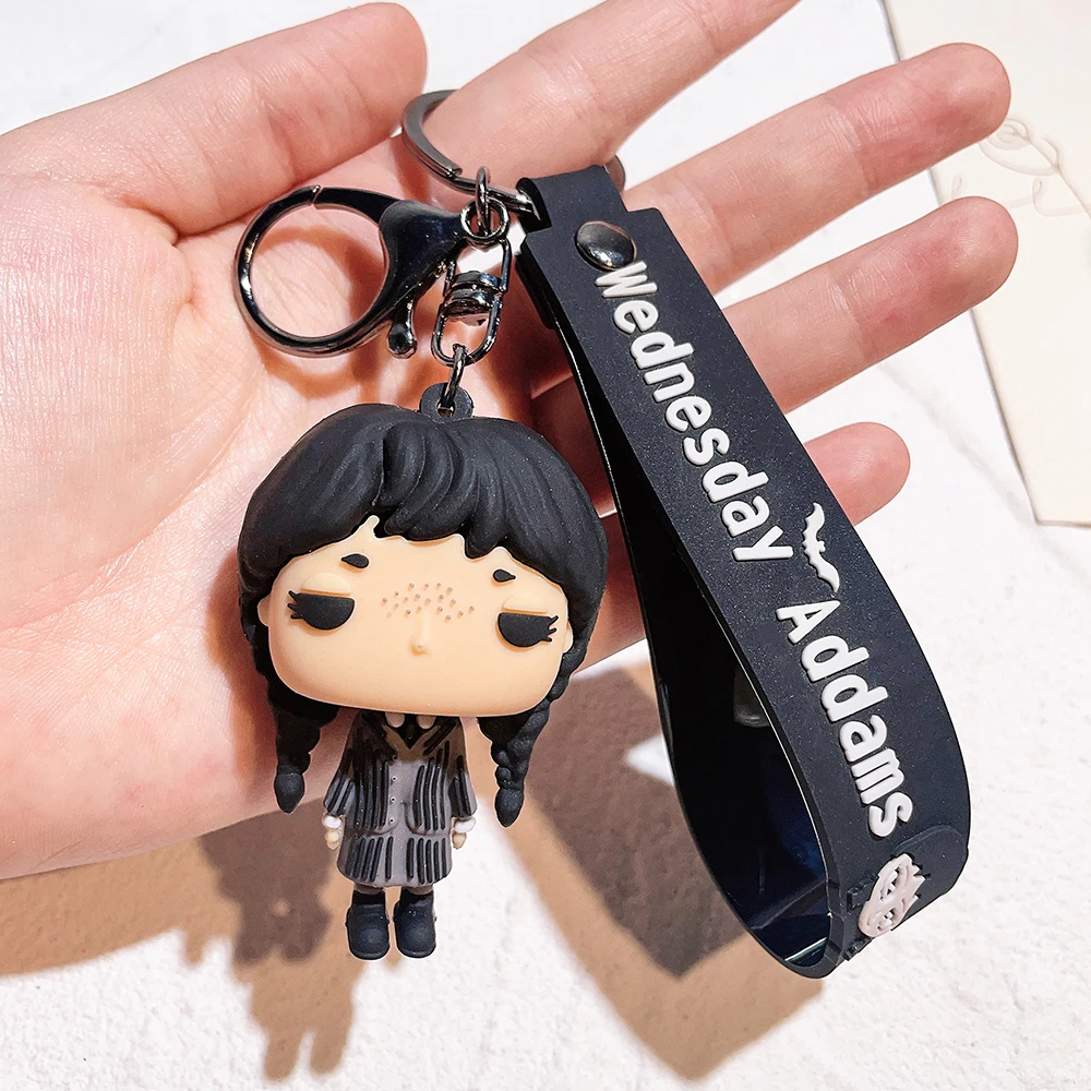 Horror-Wednesday-Addams-Silicone-Keychain-toy-Thing-Hand-Home-Decor-Key ...