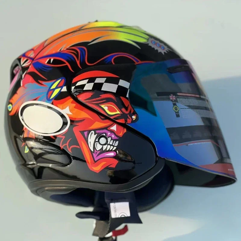 Ram3-Russell-Black-Half-Helmet-Men-and-Women-Motorcycle-Off-Road-Summer ...