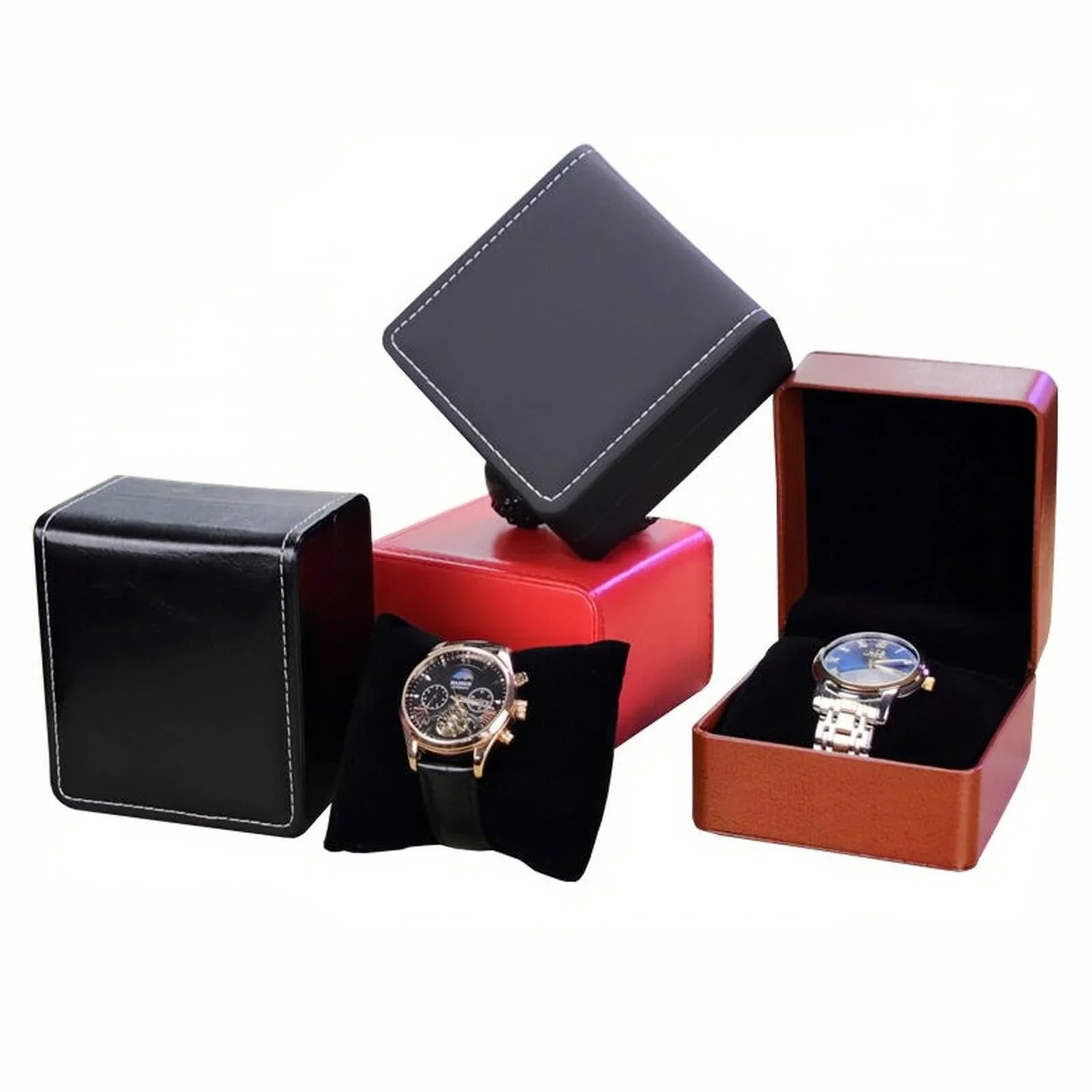 Luxury-Watch-Case-Pu-Leather-Jewelry-Wrist-Watches-Holder-Display ...