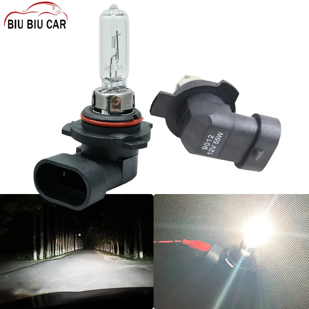 1/2pcs LED HIR2/9012 12V 55W Car HeadLight Bulb Wider Driving Vision ...