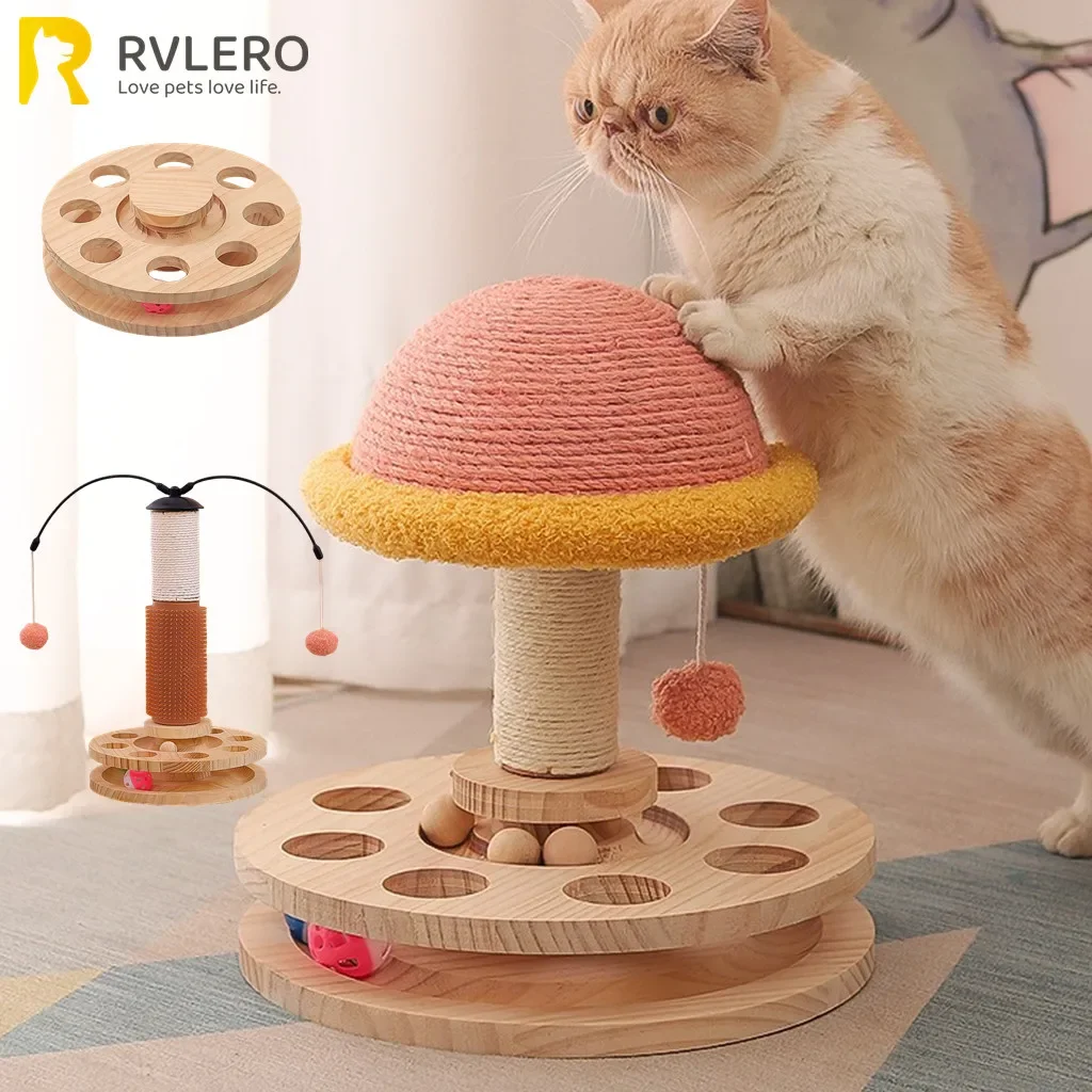 New-Pet-Solid-Wood-Carousel-Cat-Toys-Teasing-Cats-Since-Hi-Sisal-Claw ...