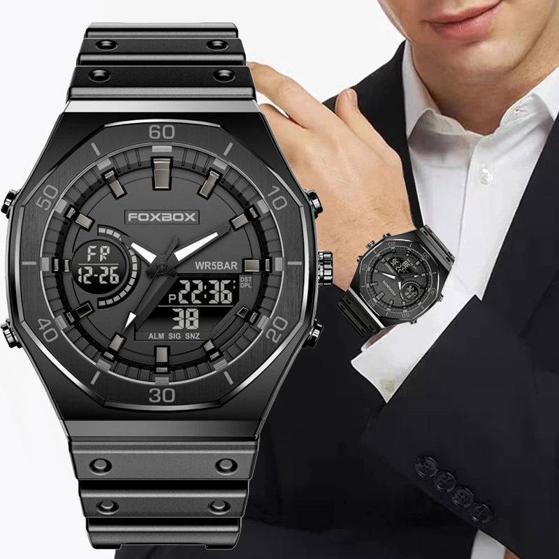 FOXBOX-New-Dual-display-Watches-For-Men-Casual-Sports-Chronograph ...