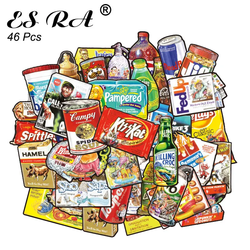 46-Pcs-Set-Big-Stickers-Set-FunnyFood-Snacks-Suitcase-Pegatinas ...