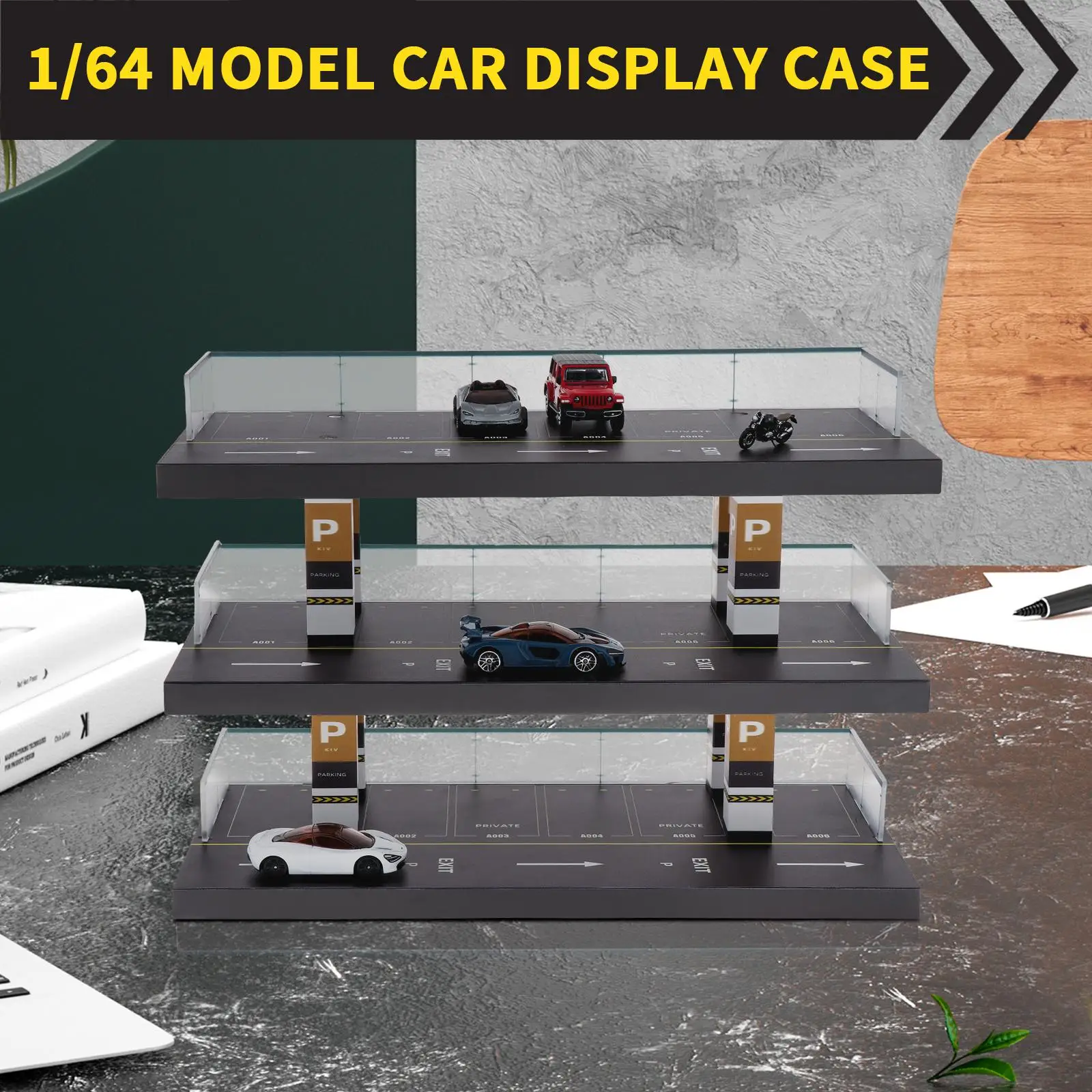1-64-Parking-Lot-Scene-Display-Case-Decorative-Realistic-Desktop-Decor ...
