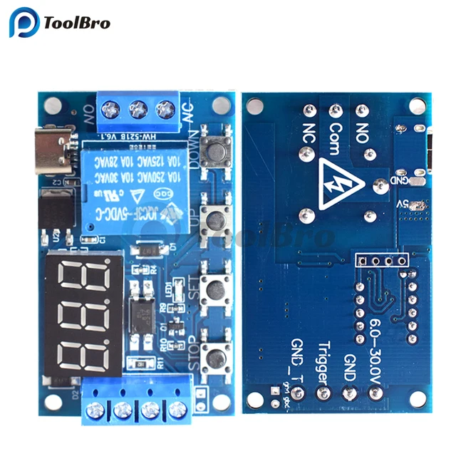 5vdc Relay 3-Pack Time Delay Relay Modules - Adjustable 0.01s-9999min ...