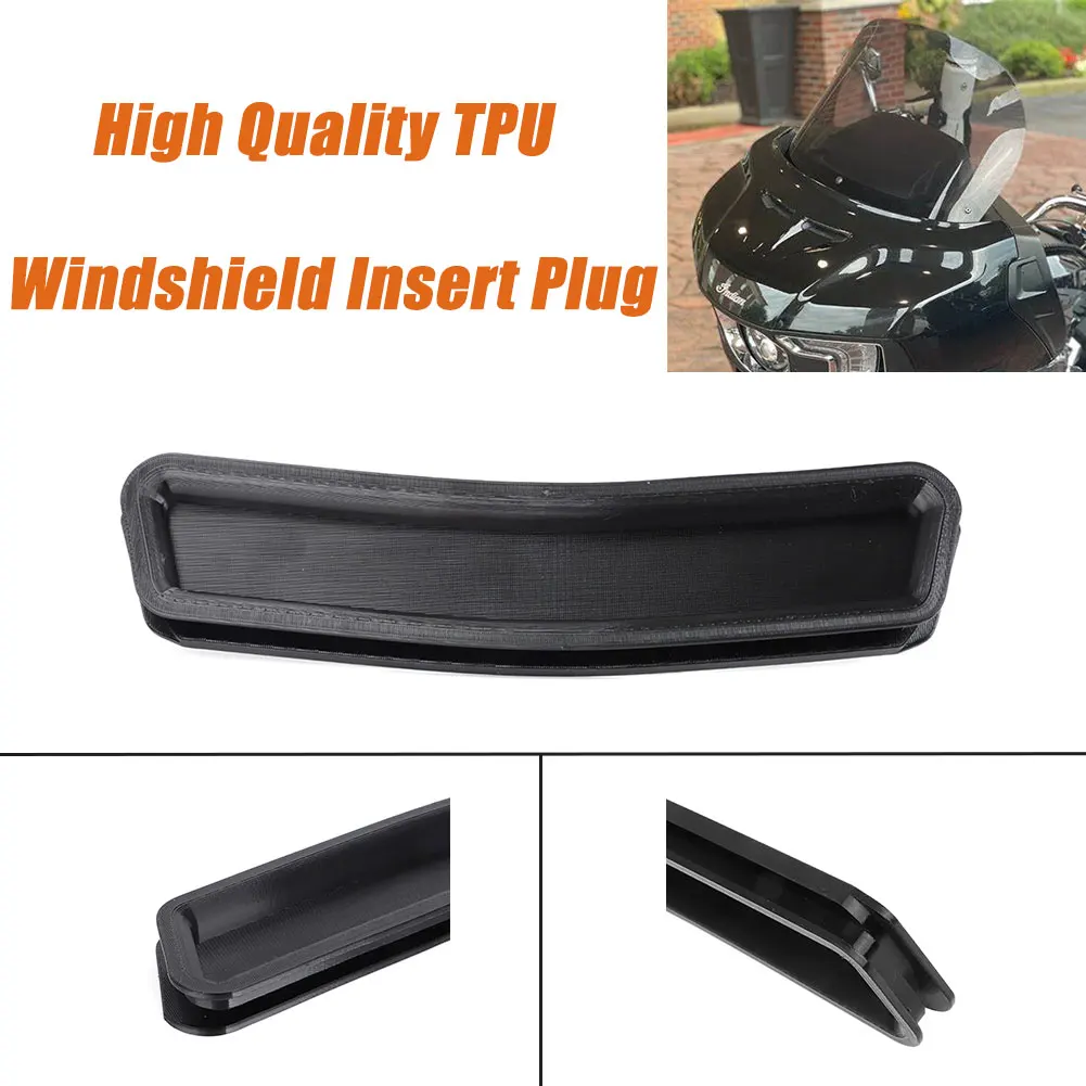 Black TPU Material Motorcycle Windshield Insert Plug For indian ...