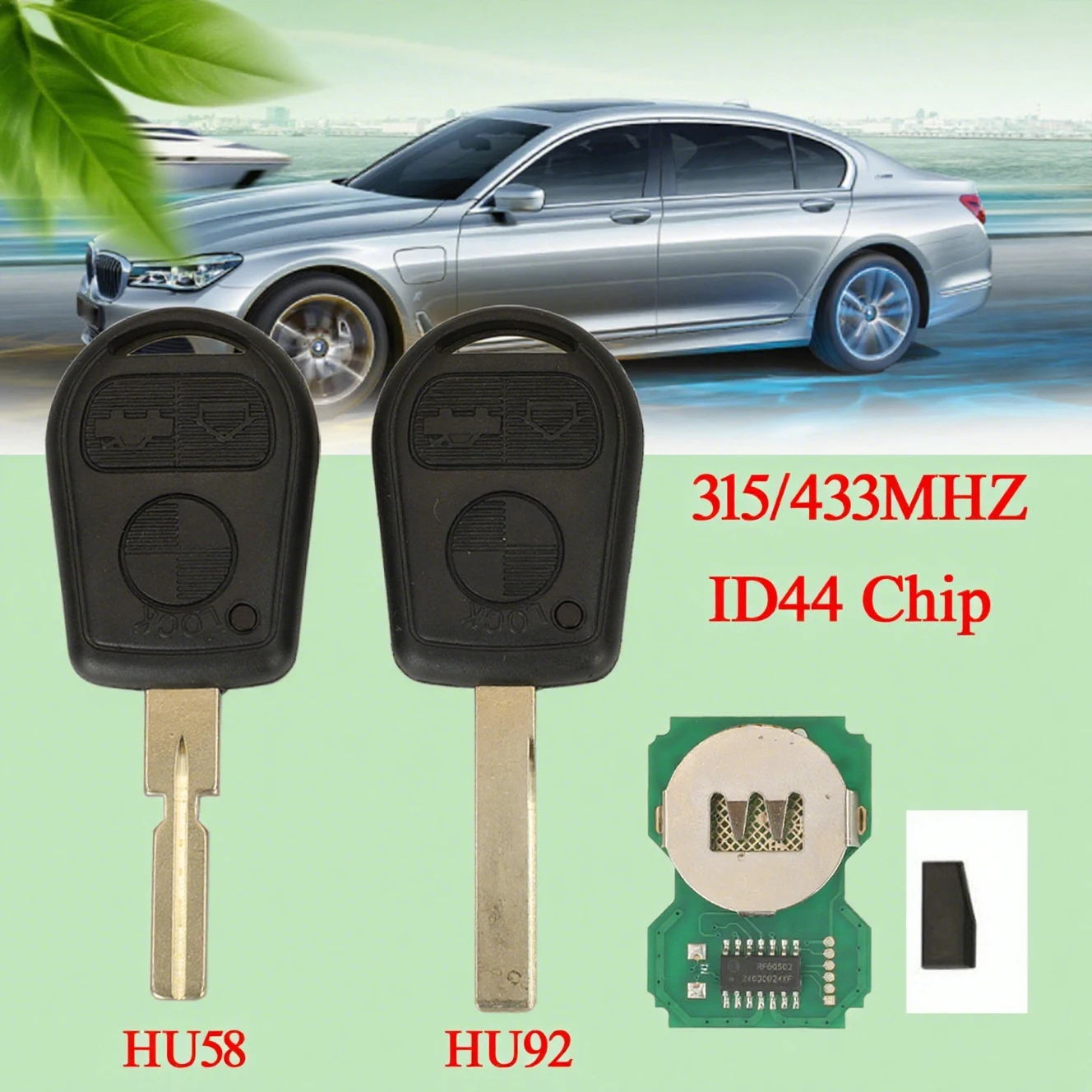 jingyuqin Remote Key 315/433Mhz ID44-7935 Chip For BMW Z3 E31 E32 E34 ...