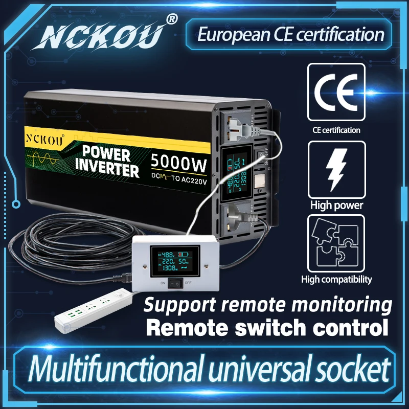 Pure-Sine-Wave-Inverter-Dc-To-Ac-5000w-inversor-110V-220v-Remote ...