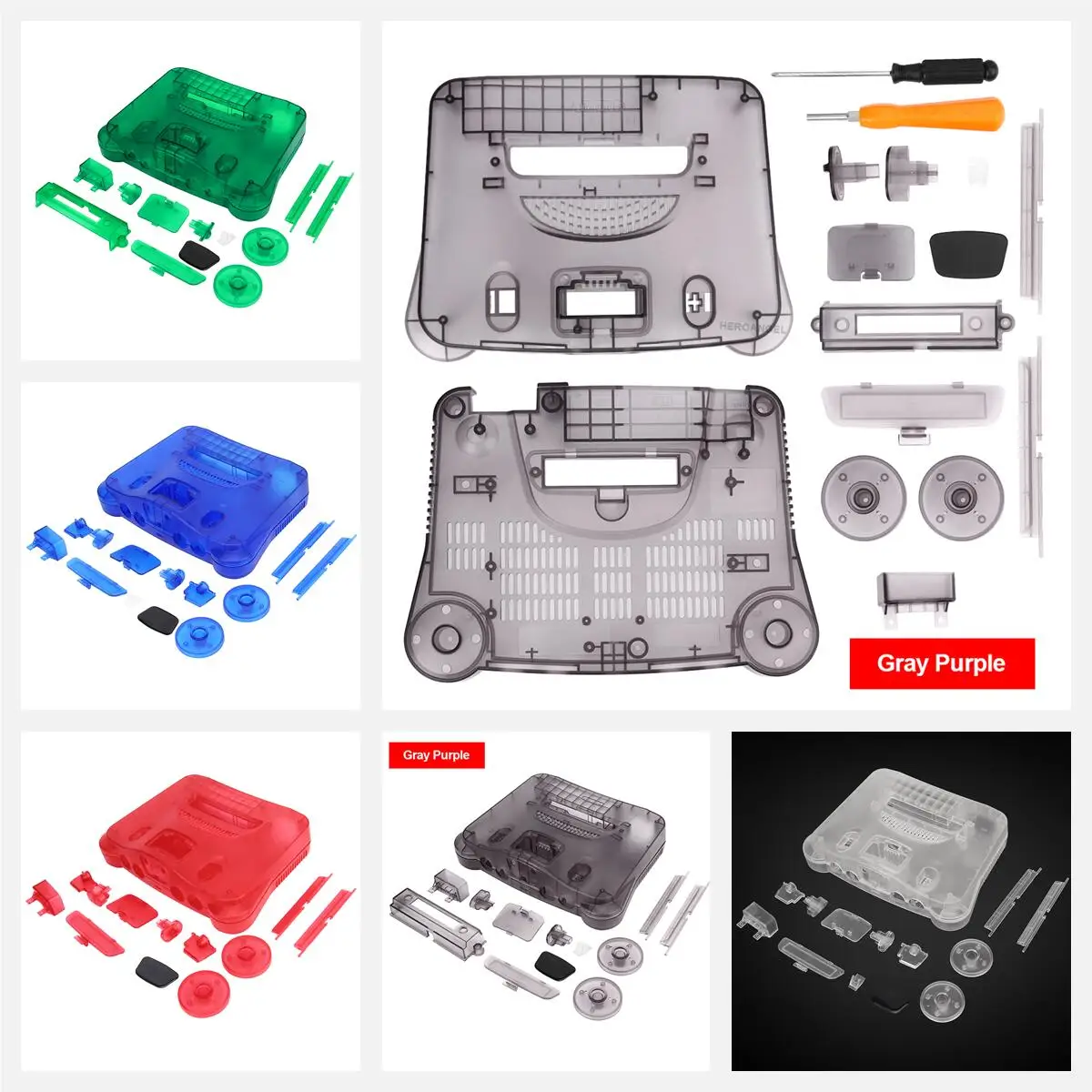 7-Colors-Translucent-Replacement-For-N64-Housing-Shell-Case-Compatible ...