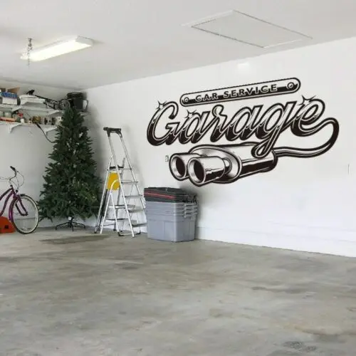 Car-Service-Garage-Wall-Stickers-Retro-Exhaust-Pipe-Classic-Auto-Repair ...