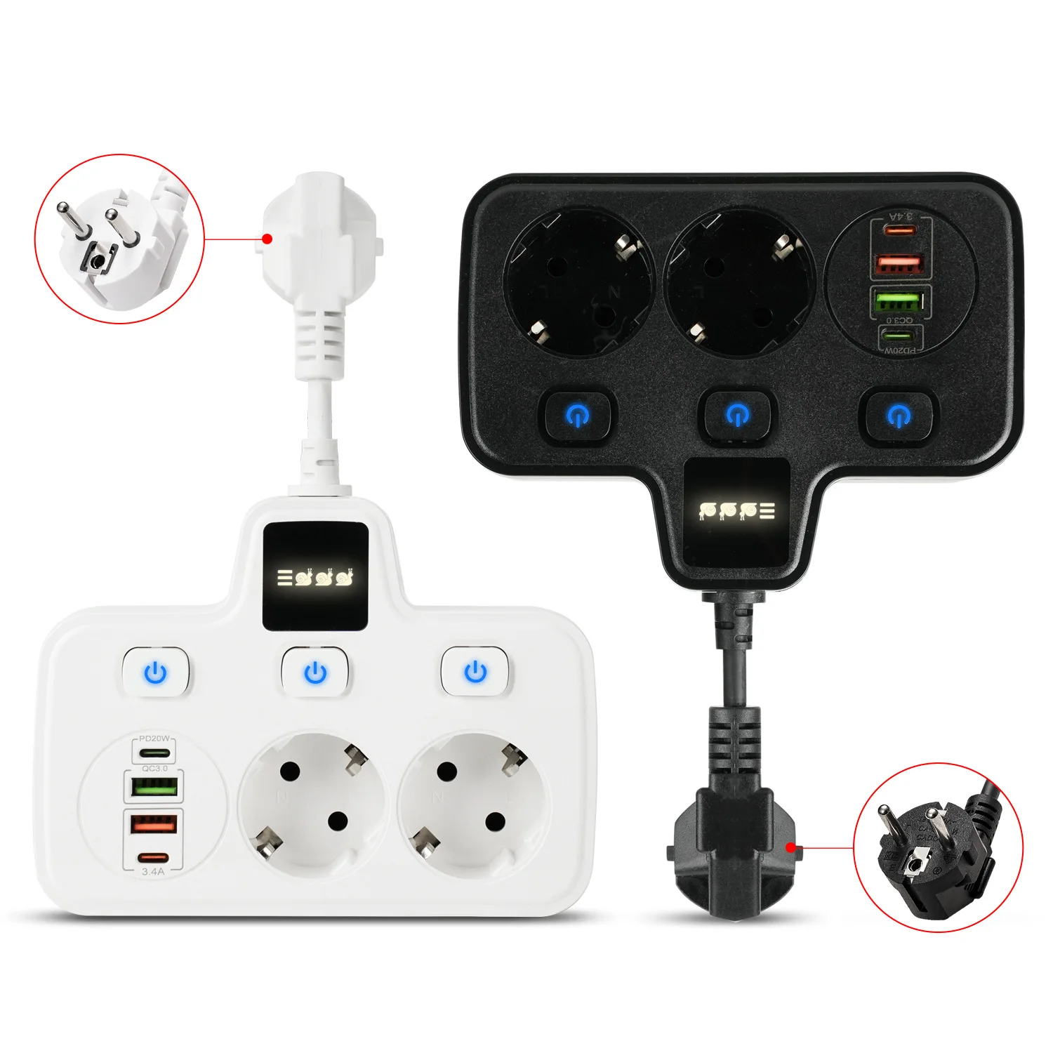 Short-line-European-Conversion-Plug-2AC-USB-Port-Socket-Adapter-EU ...
