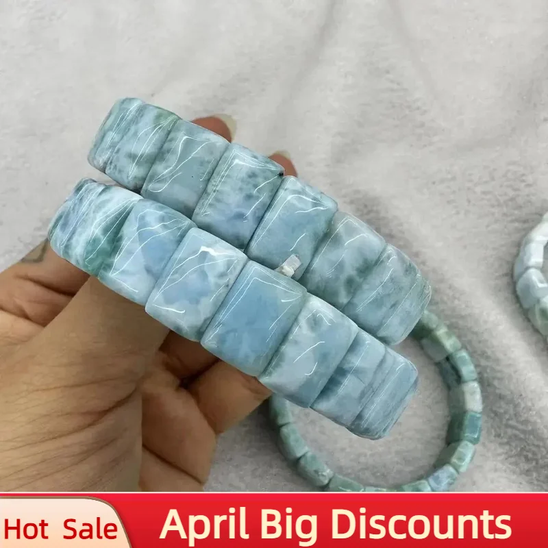 Top-Natural-Larimar-Copper-Pectolite-Bracelet-For-Women-Lady-Men-Love ...