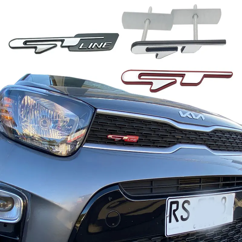 3D-Metal-Car-Emblem-Adesivos-Emblema-da-Grade-Frontal-para-Kia-GT-Linha ...