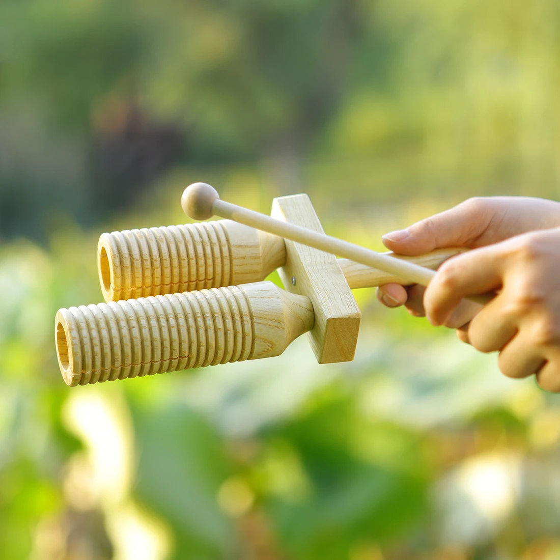 Orff-Musical-Instruments-Clappers-Double-Sound-Cylinder-Wooden-High-And ...
